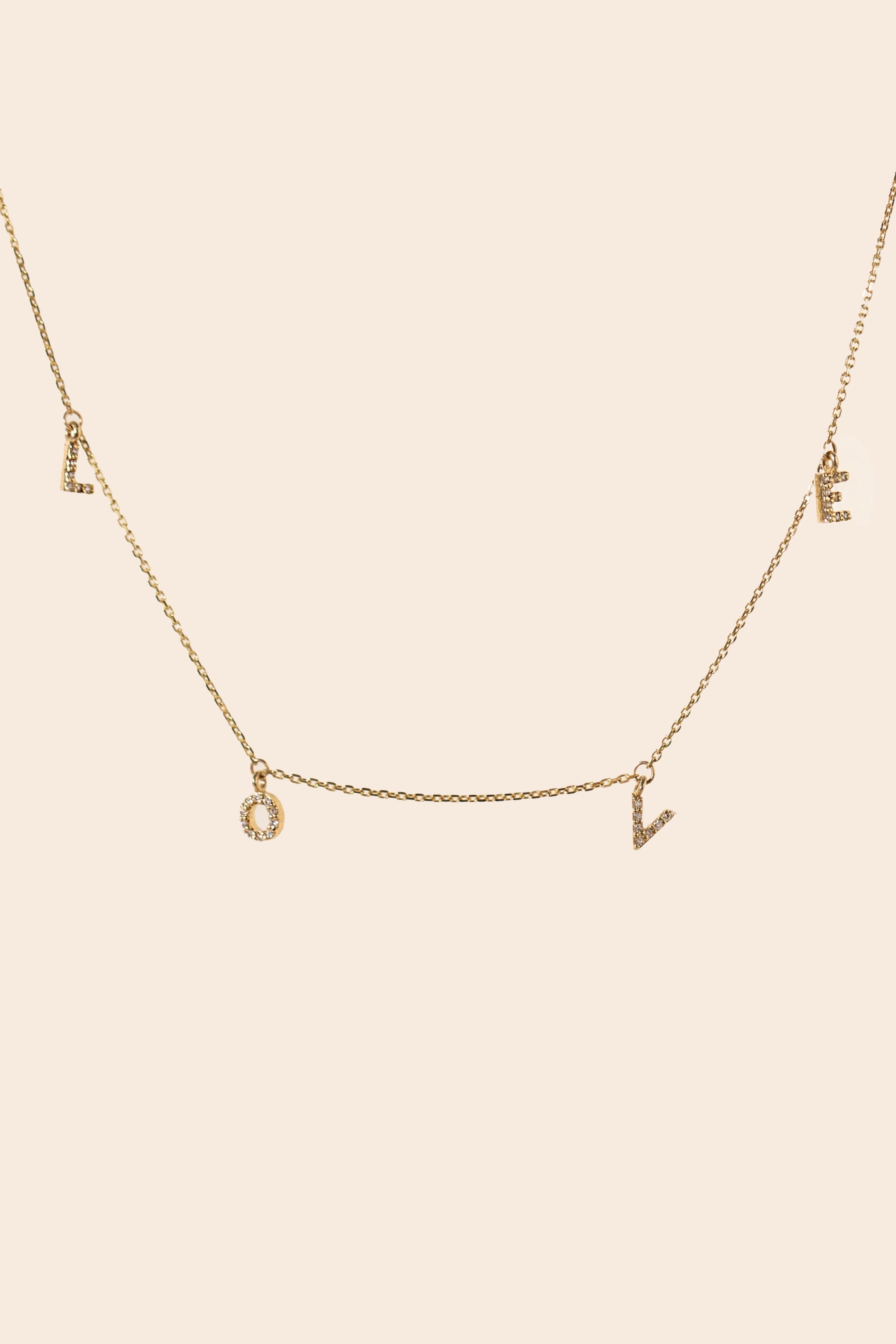 CHARMED LETTER NECKLACE (AVAILABLE WITH DIAMOND LETTERS) – AURUM + GREY