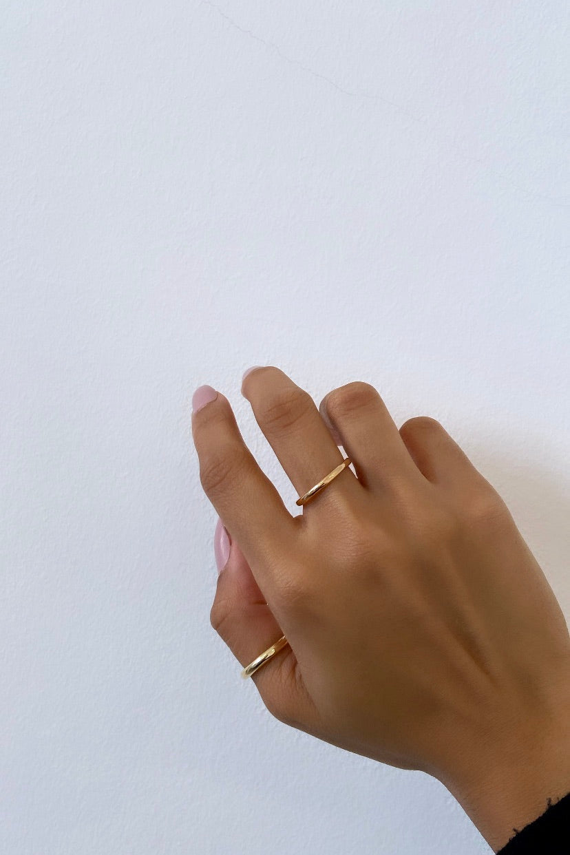 AURUM + GREY INITIAL RING