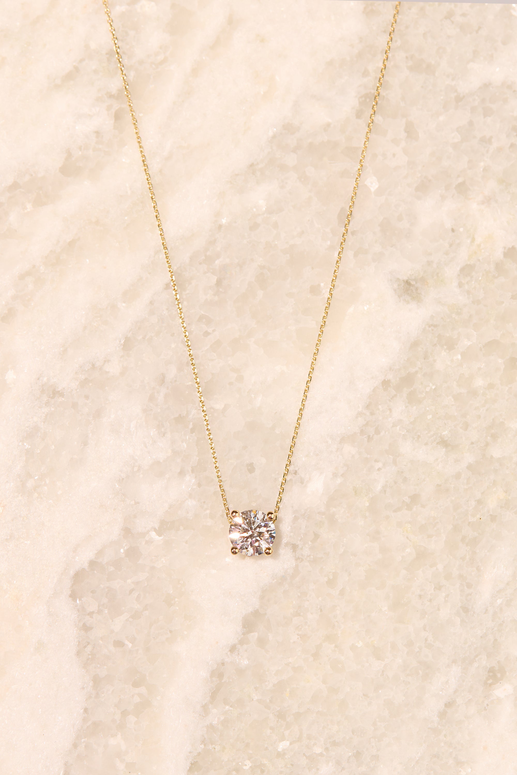 MILESTONE DIAMOND SOLITAIRE CLAW SET NECKLACE – AURUM + GREY