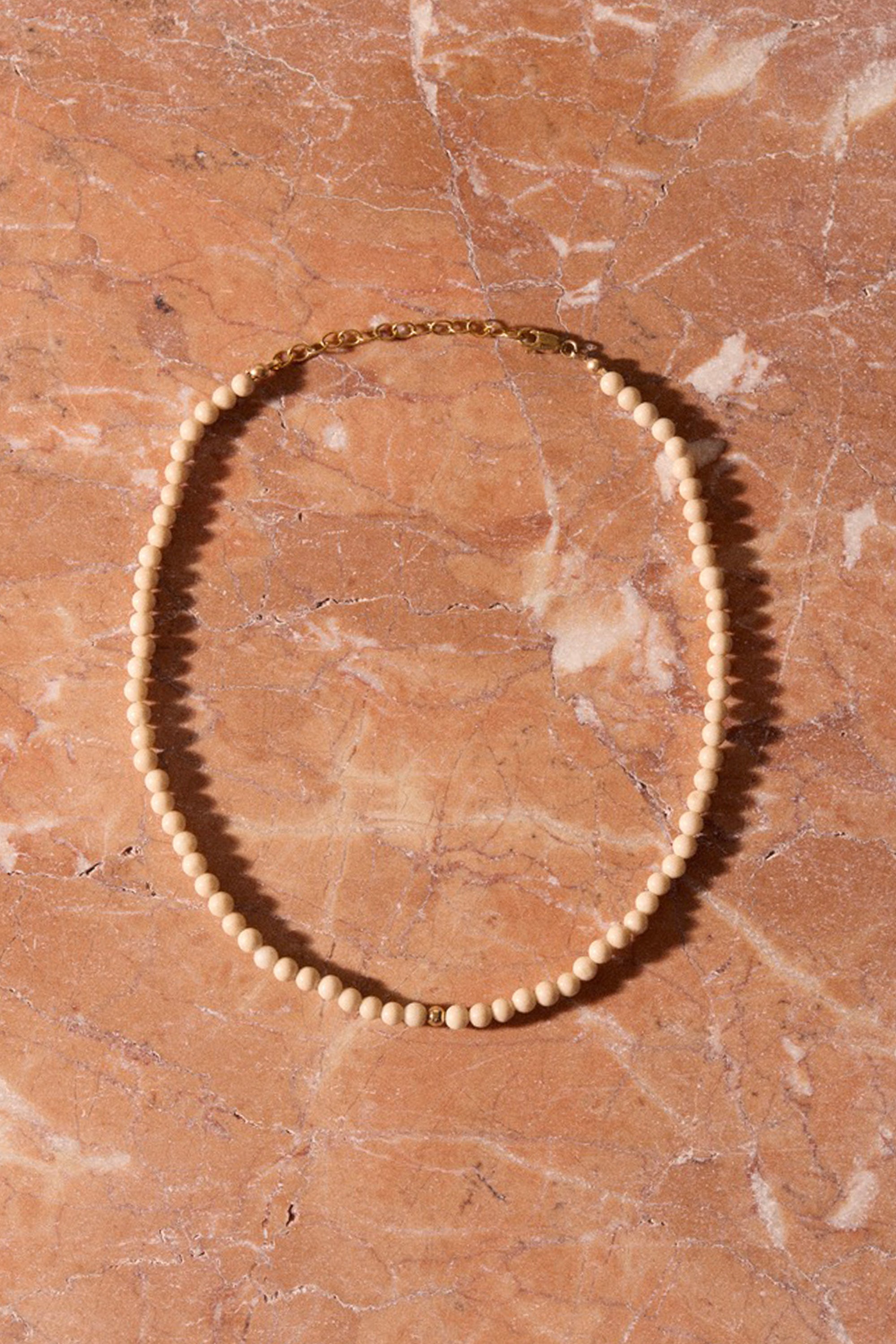 FORMENTERA MINI CREMA JASPER NECKLACE – AURUM + GREY