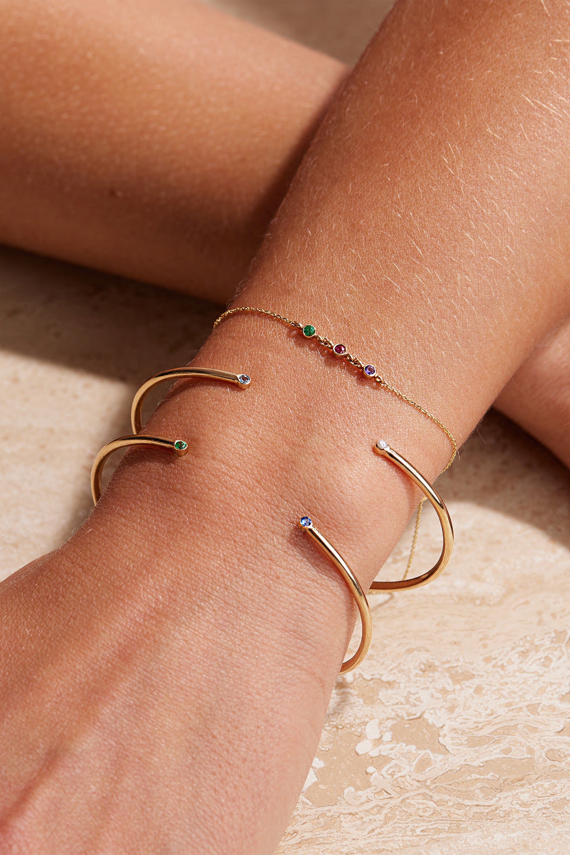 I LOVE YOU BIRTHSTONE BANGLE – AURUM + GREY