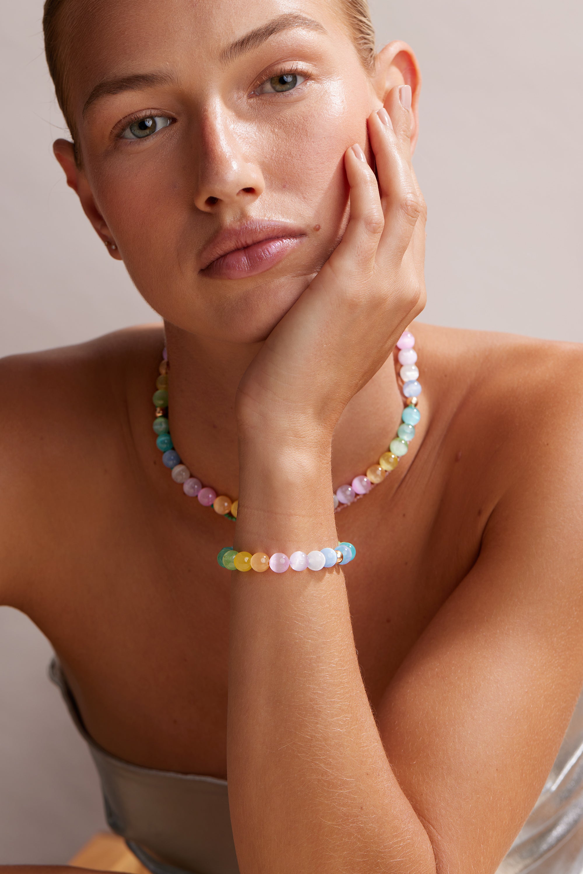 BONBONS BEADED BRACELET – AURUM + GREY