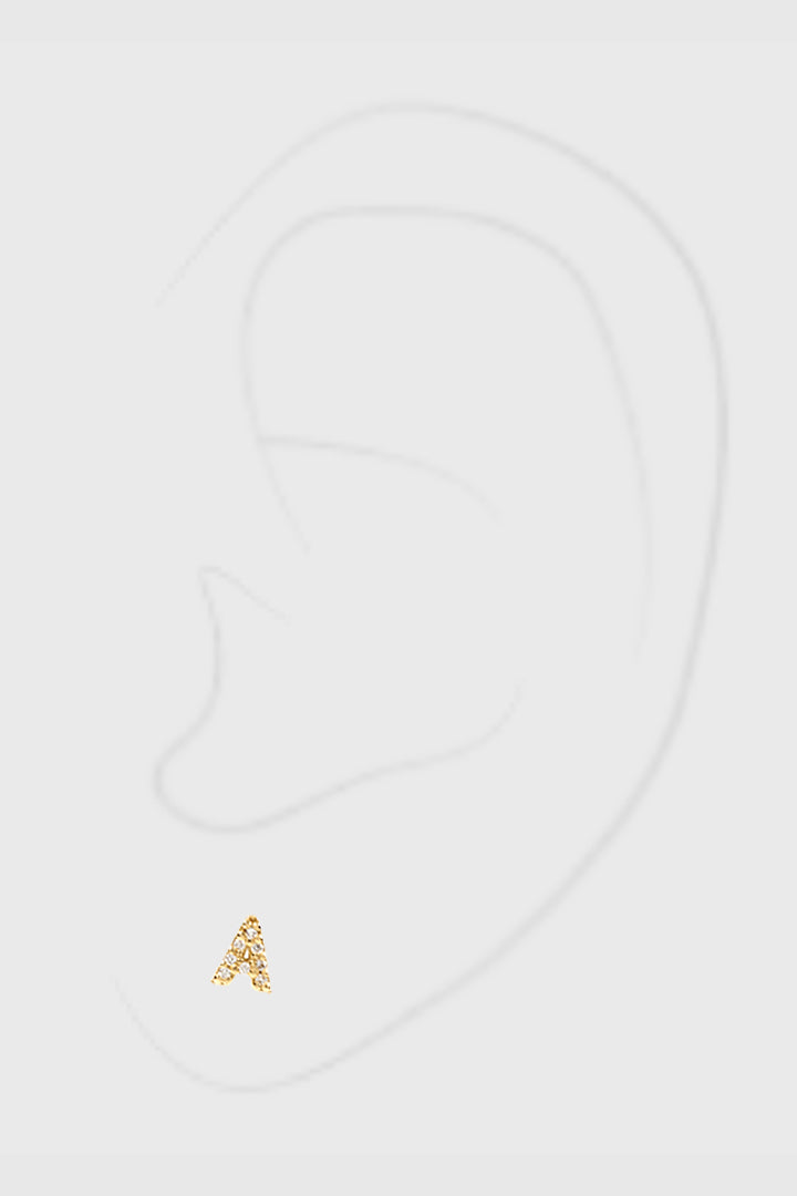 AURUM + GREY INITIAL STUD