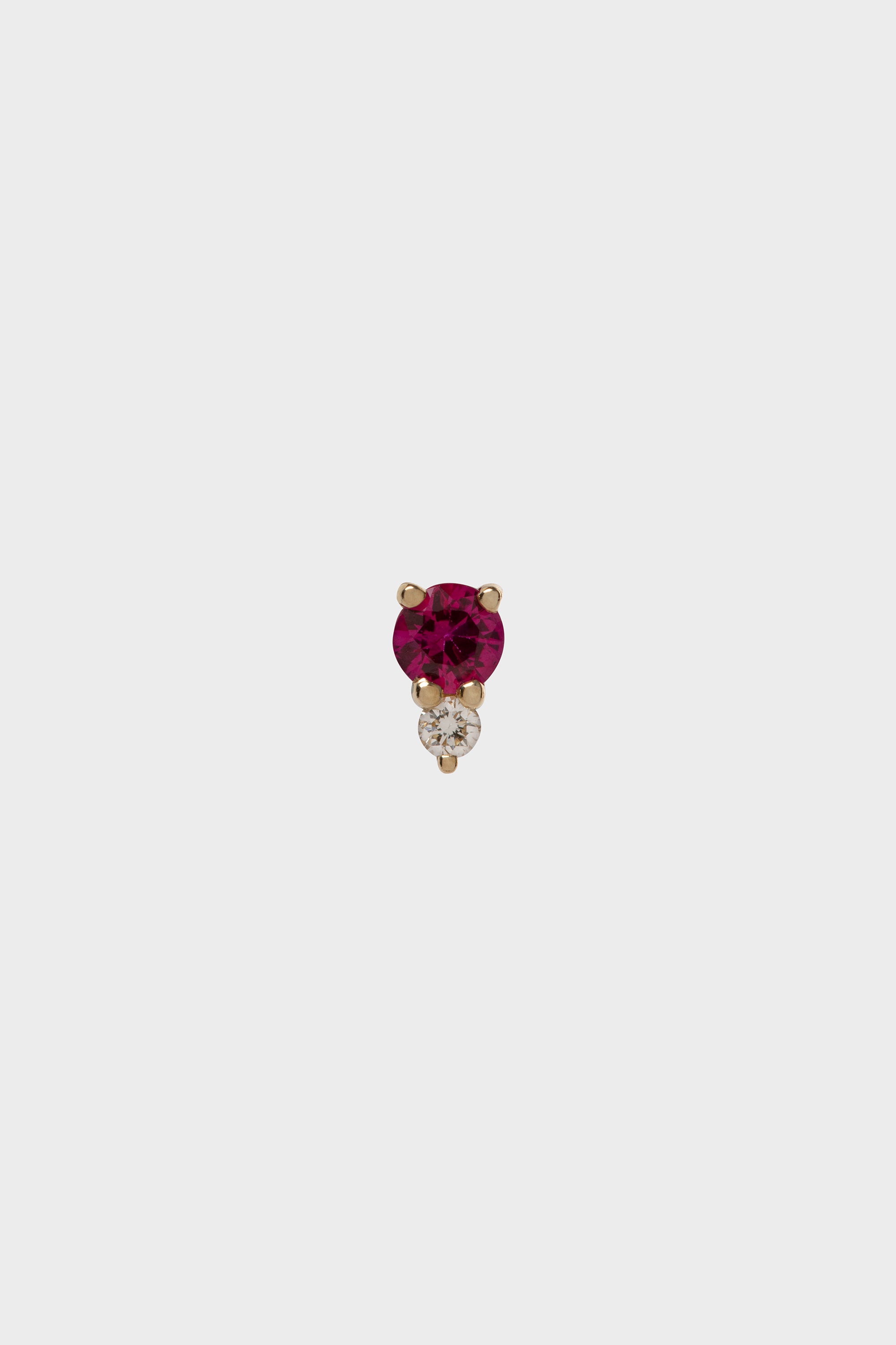 DIAMOND AND RUBY DOUBLE DOT STUD – AURUM + GREY