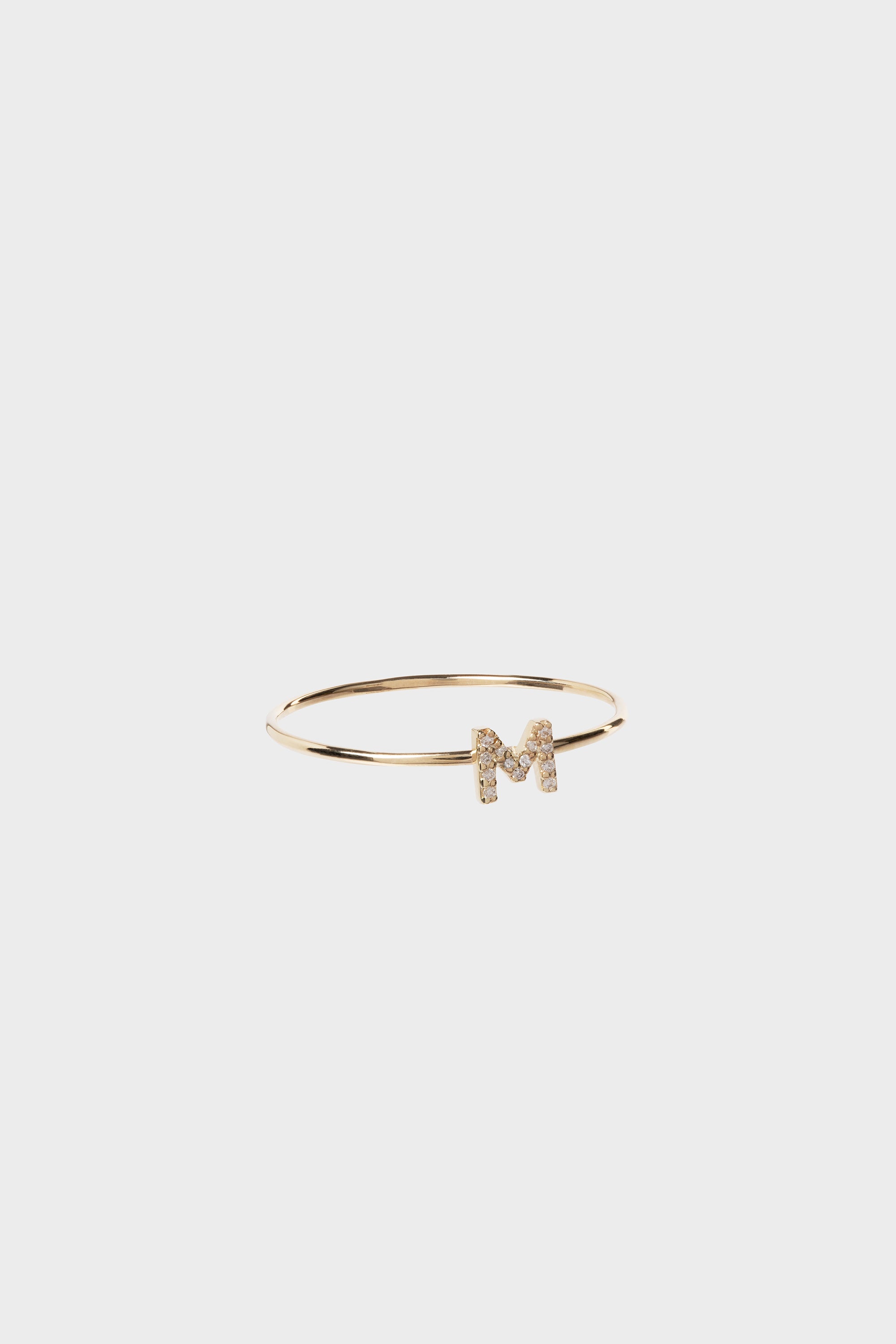 DIAMOND LETTER STACKING RING – AURUM + GREY
