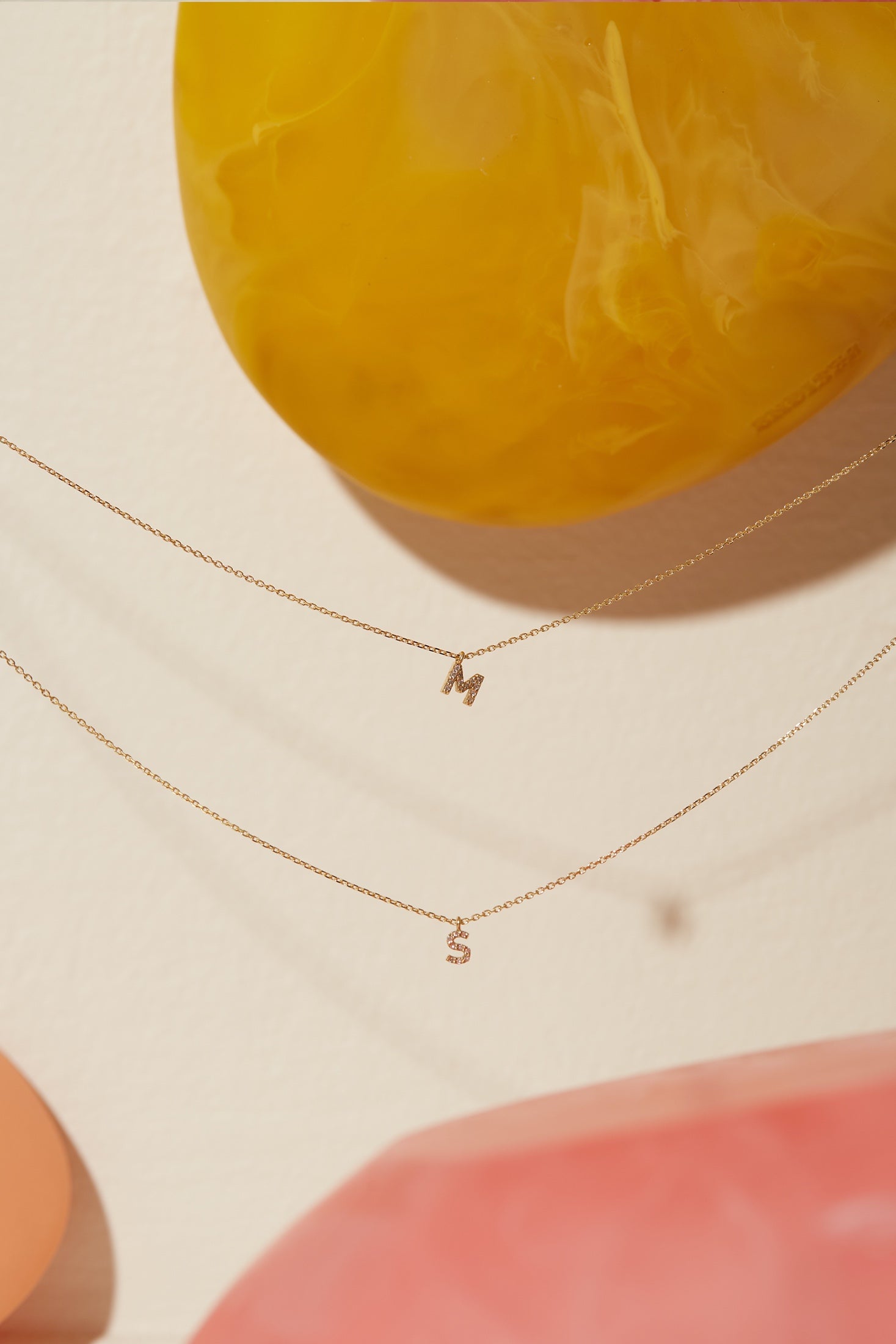 AURUM + GREY INITIAL NECKLACE