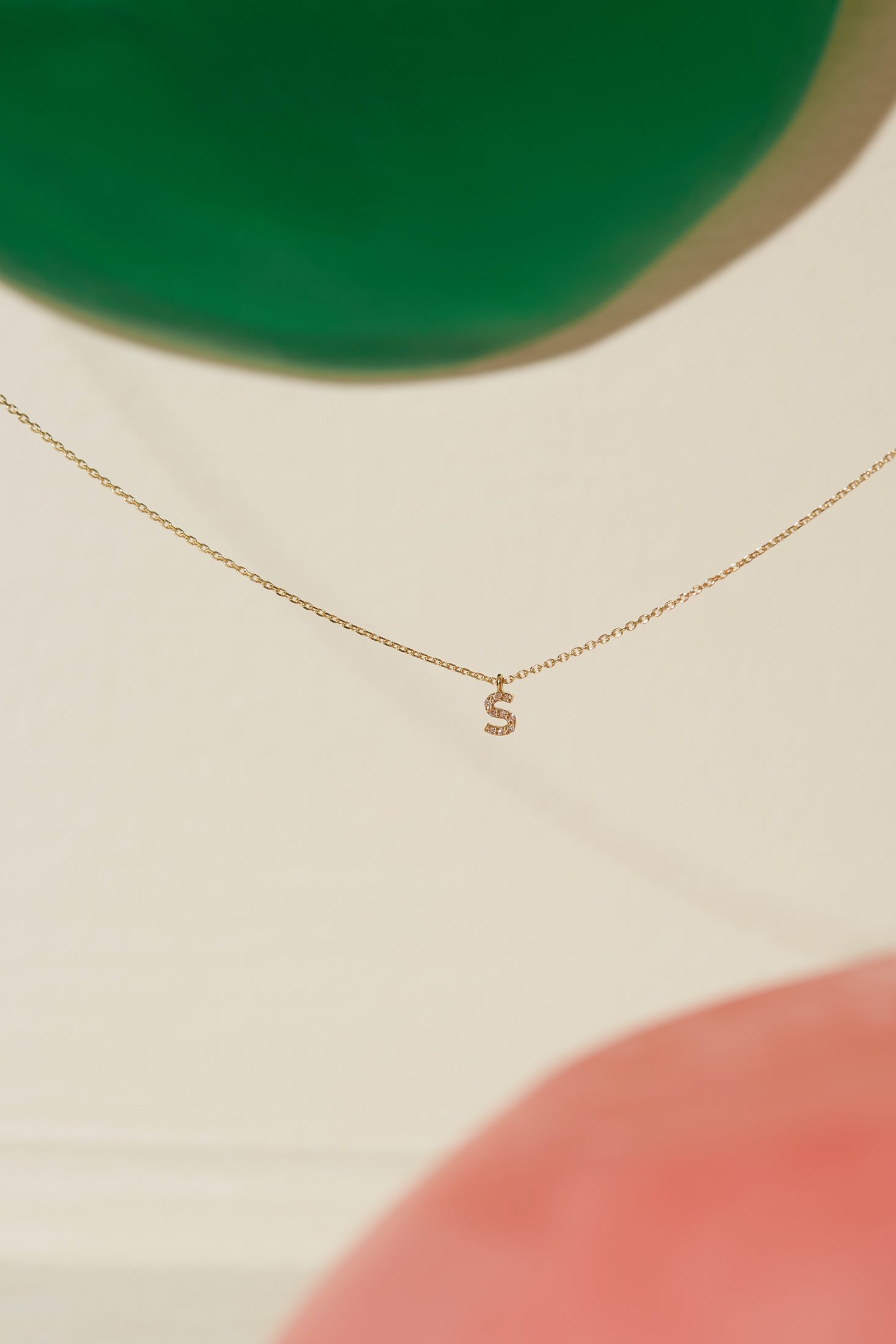 AURUM + GREY INITIAL NECKLACE