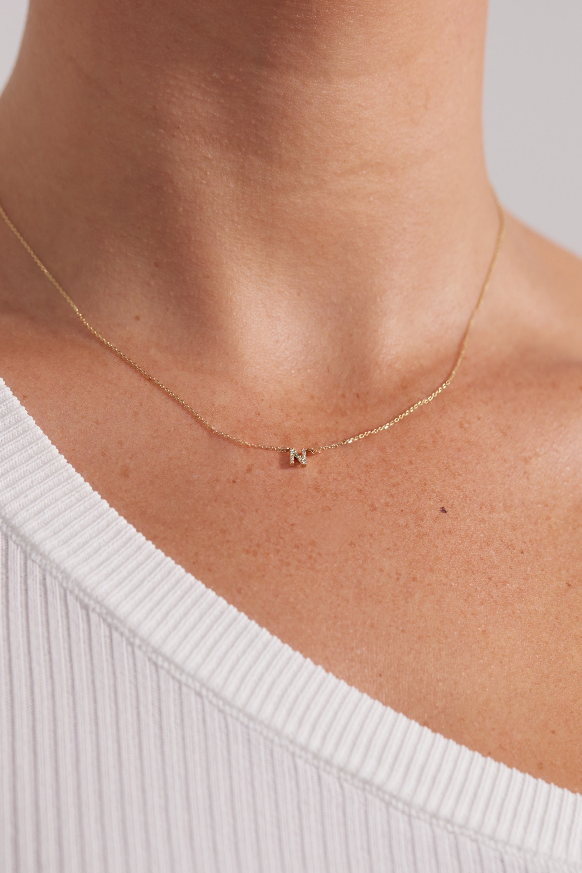 AURUM + GREY INITIAL NECKLACE